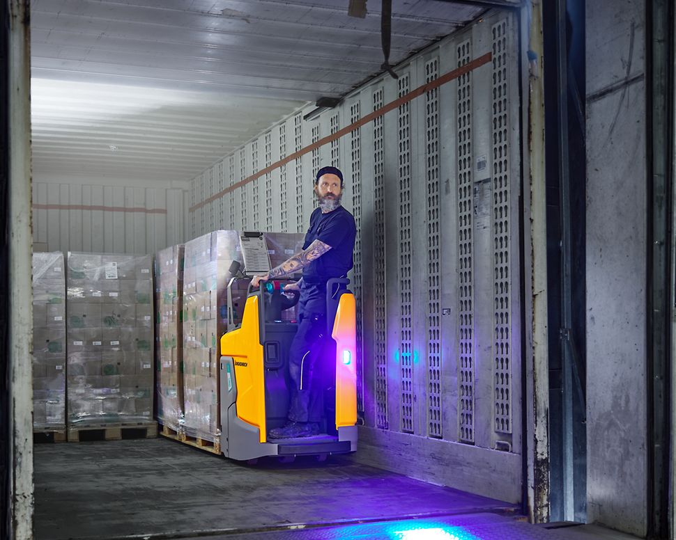 Electric Ride-on Pedestrian Pallet Truck from Jungheinrich