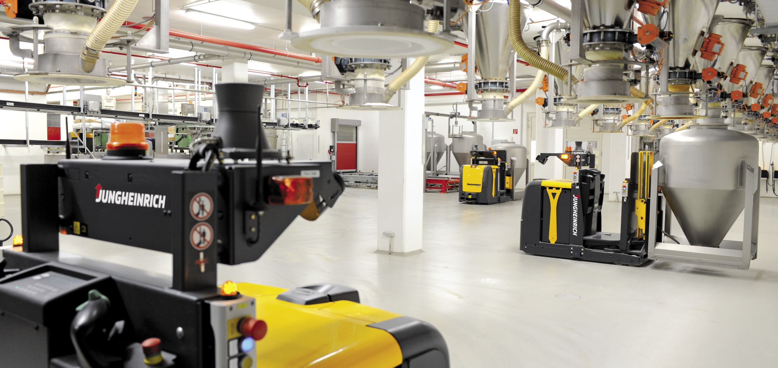 Automated guided vehicles link AVO spice silos